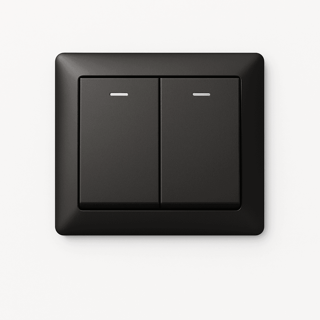 Switch outlet 2 Gang 1 Way - 13A (Black) | BlueSea Hardware
